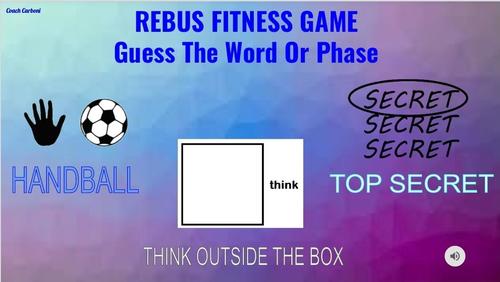 Rebus Fitness Game (Guess The Word Or Phrase) Video | TPT