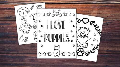 p is for puppy coloring page