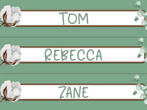 Farmhouse Classroom Decor - Desk Name Plates (EDITABLE) | TpT
