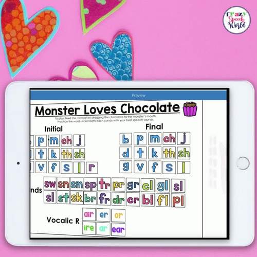 Love Monster Articulation BOOM Cards™ | Speech Therapy by Jenn Alcorn