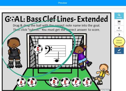 Bass Clef Note Names Game Distance Learning | EXTENDED LINES & SPACES ...
