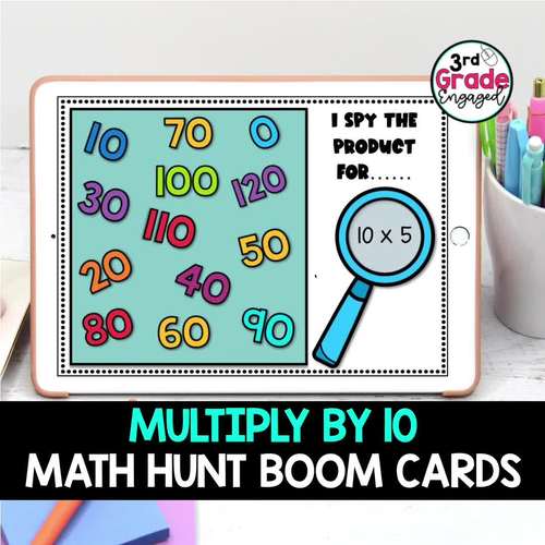 Multiply by 10 Multiplication Fact Fluency Practice Digital Math Boom Cards