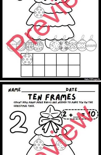 Ten Frames (Christmas Themed) : Counting to 10 Fun Activity by Halo ...
