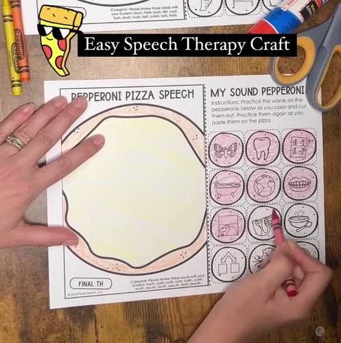 Pepperoni Pizza Speech Therapy Craft One Page Activity for Artic and ...