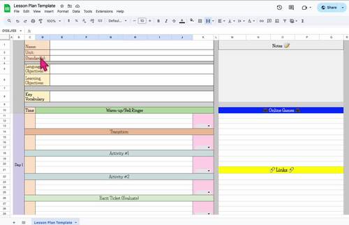Lesson Plan Template | Ready to Use | by Mrs. H ESL Teacher | TPT