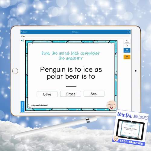 Winter Analogies Boom Cards by Speech Friend | TPT