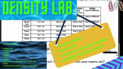Elementary Science Experiment Fun | Exploring Density Worksheet, PPT ...