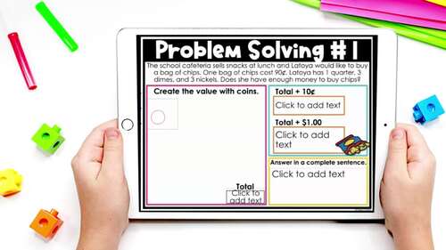 2nd Grade Math Word Problems For Adding Money and Counting Coins