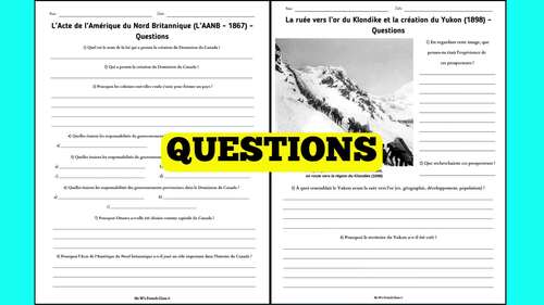 Ontario Grade 7/8 FRENCH History Full Year Bundle by Mr W's French Class