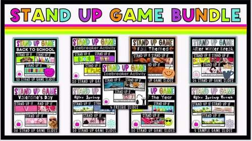 Stand Up Sit Down Game - Editable Ice Breaker Activity BUNDLE | TPT