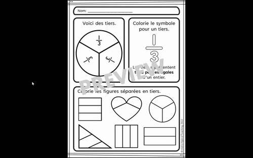 French Fractions: Les Tiers (All about Thirds) by Hello Hybrid Teaching