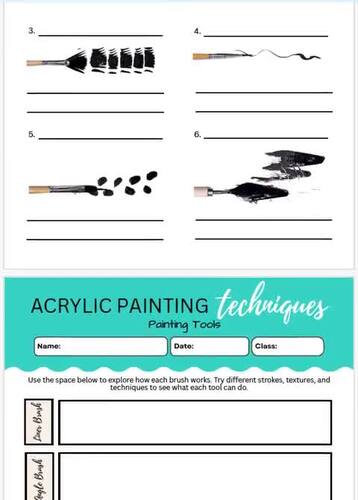 Acrylic Painting Tools – Brush & Knife Exploration by ArtRoots | TPT