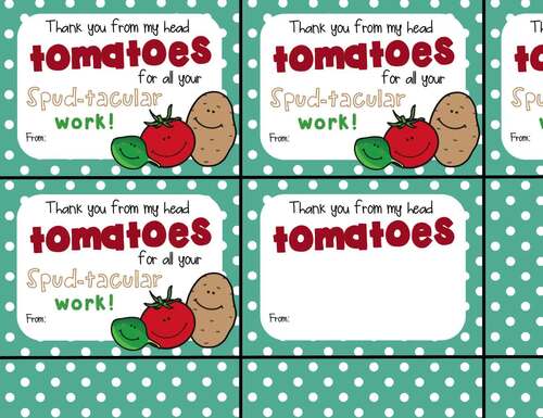 Veggie Straws (Chips) Teacher (Staff) Appreciation Gift Tag | TPT