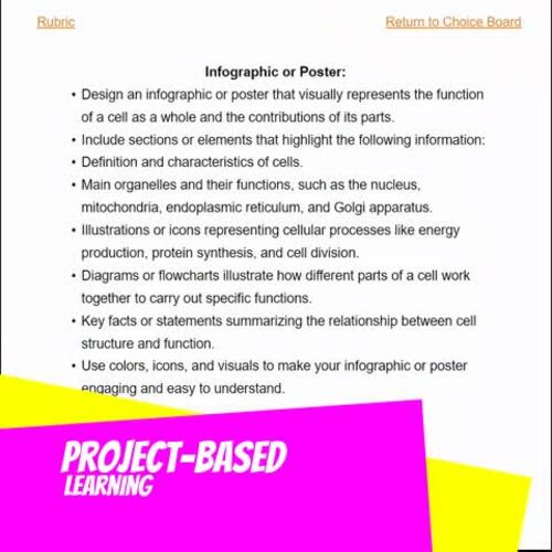 Parts of a Cell: Choice Board (MS-LS1-2) by DrBScience | TPT