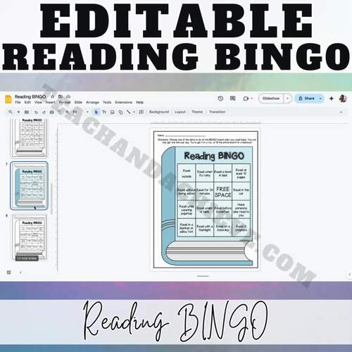Editable Reading BINGO - Editable Choice Boards, Yearlong BINGO ...
