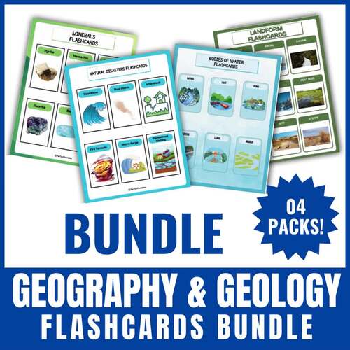Geography & Geology Flashcards Bundle: Landform, Water, Disasters ...