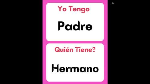 I Have, Who Has? Spanish Family Members Vocabulary Flashcards Game in ...
