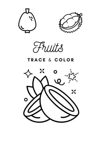 Fruits 3 (Trace & Color) by Mazic Worksheet | TPT