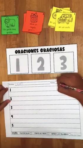 Oraciones Escritura en Español Silly Sentences in Spanish build a sentence