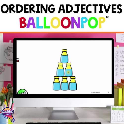 4th Grade Ordering Adjectives Digital Grammar Review Games BalloonPop™