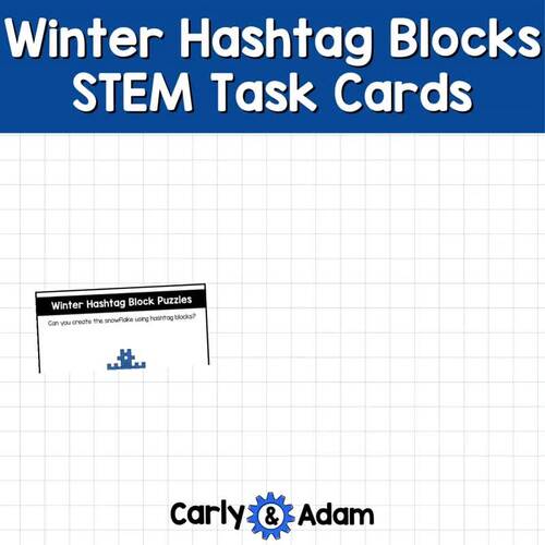 Winter Hashtag Block Activities STEM Task Cards Engineering | TPT