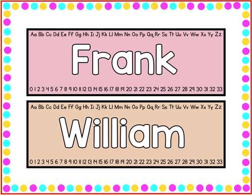 Printable Minimalist Student Desk Plates for Kindergarten, Grade 1 Desk ...
