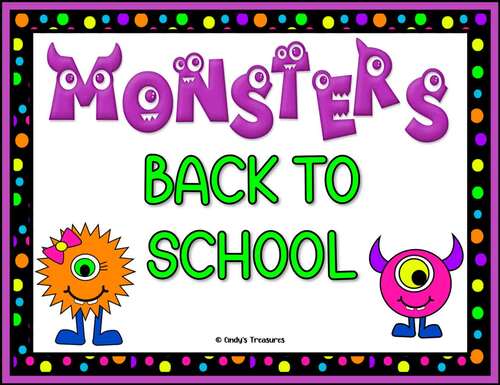 Monsters Back to School Resources by Cindy's Treasures | TPT