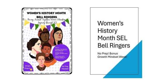 SEL Bell Ringers for Women's History Month | Bonus Growth Mindset Week ...