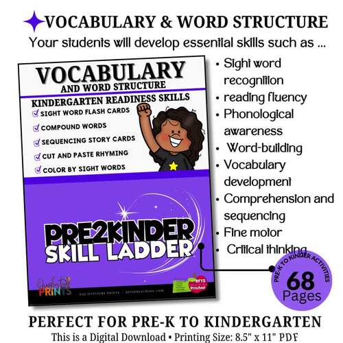 PREK VOCABULARY LITERACY ACTIVITIES SKILLS • PRESCHOOL • KINDERGARTEN