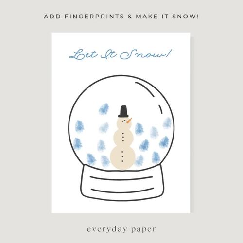 Fingerprint Snow Globe, Let It Snow, Winter Thumbprint Qtip Christmas ...