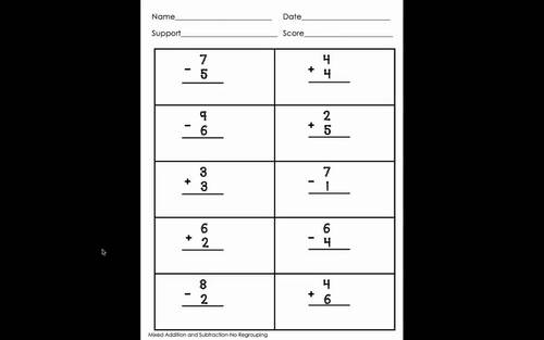 Touch Dot Numbers Mixed Addition and Subtraction without Regrouping ...