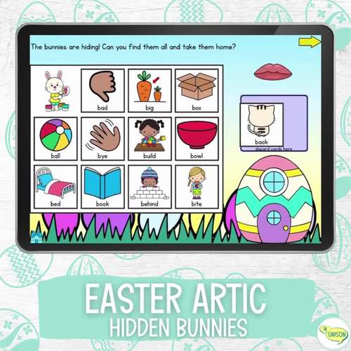 Easter Articulation Boom Cards™ Find the Hidden Bunnies P B T D | TPT