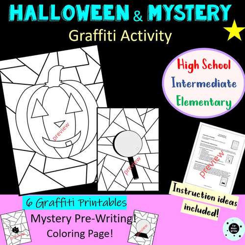 Halloween & Mystery Activity - Coloring Page - One Pager - Doodle Thinking