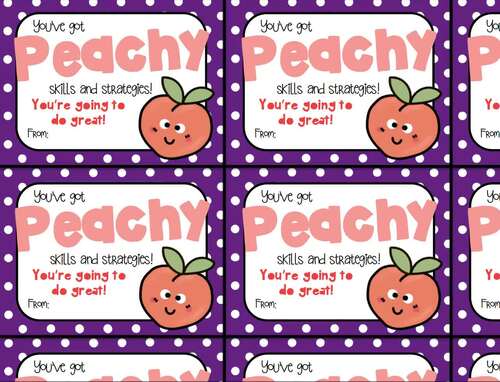 Peach Rings/ Trolli Peachie O Testing Motivation Treat Tags- Peachy ...