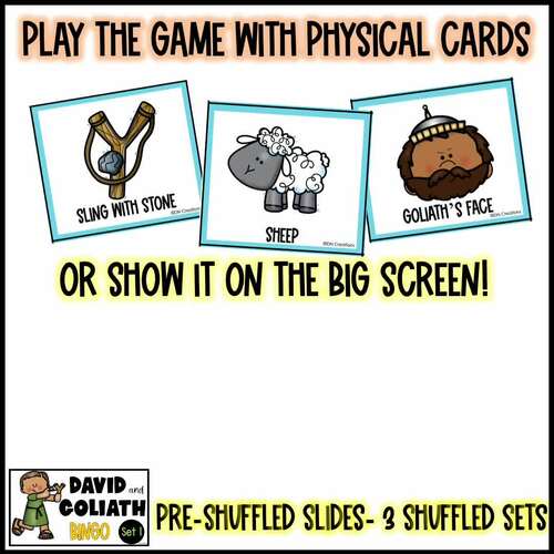 David and Goliath Bible Bingo for Sunday School l David and Goliath ...