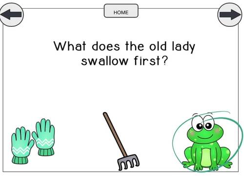 There Was An Old Lady Who Swallowed A Frog Book Companion Boom Cards