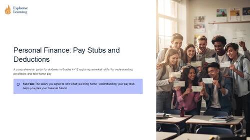 Personal Finance Pay Stubs And Career Exploration 101 Role Skills Salary...