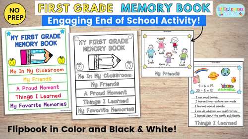 First Grade Memory Book, End-of-Year Memory Book Activity First Grade ...