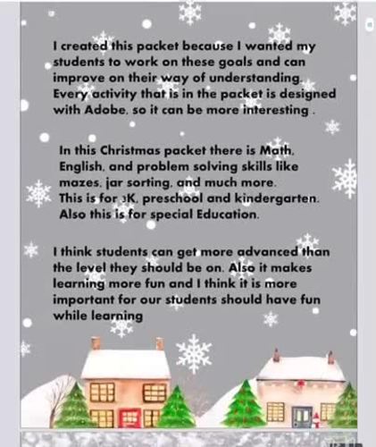 Christmas Theme / Math Activities / Vocabulary / Card/ by Crafty Anja