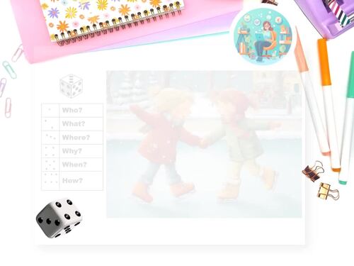 Describing pictures ask and answer questions. Winter picture scenes.