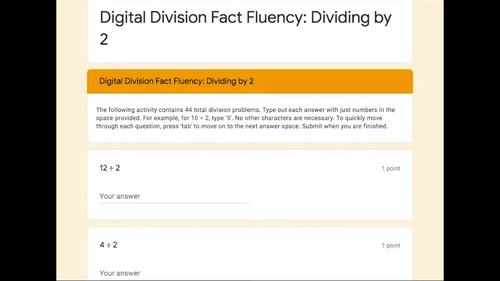 Digital Division Fact Fluency: Dividing by 2 Google Classroom™ | TPT