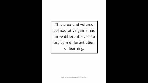 Area and Volume Tic Tac Toe Game by Algebra Beagle | TPT