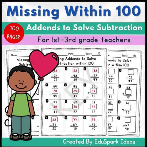 Missing Addends to 100, Find the Missing Number Addition and ...