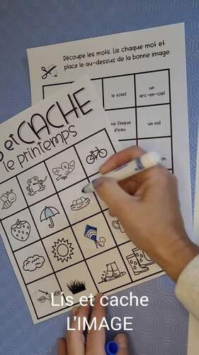 Lis et cache - Vocabulaire de printemps (French Spring Reading Activity)