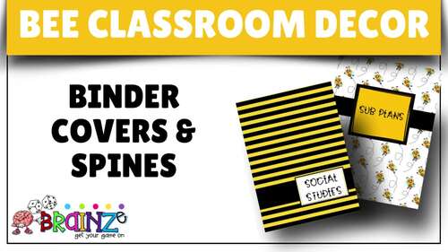 Editable Bee-Themed Binder Covers & Spines | 8 Covers + 12 Spines ...