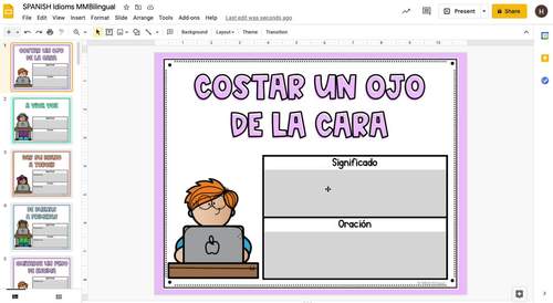 Idioms in SPANISH | Modismo de la semana by MM Bilingual | TPT