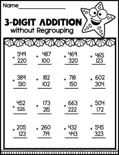 Triple Digit Addition Without Regrouping| 3 Digit Simple Addition Theme ...