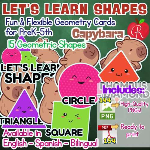 Geometric Shape Posters & Flashcards – Capybara | English • Spanish ...
