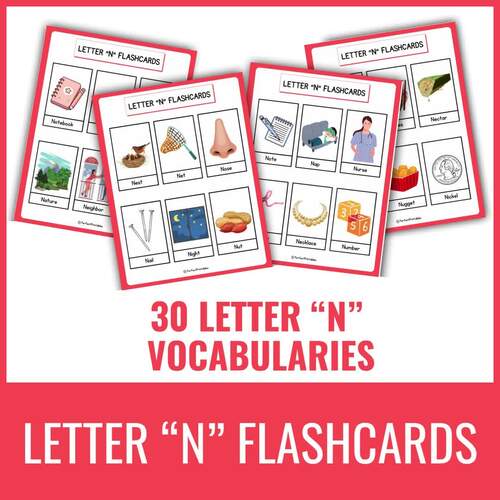 Letter "N" Vocabulary Flashcards | Interactive Alphabet Cards For Early ...