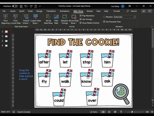 First Grade Sight Words | Digital Hide & Seek - Find the Cookie by Play ...